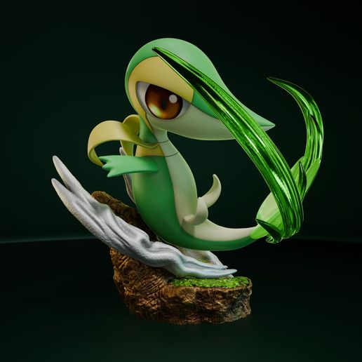 🐉 Pokemon Snivy - Hoja Aguda・ 3D File for 3D printing・Cults