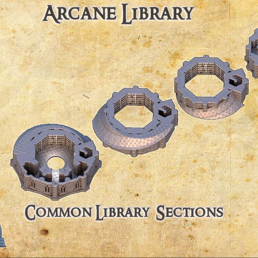 🎲 Arcane Library 28 mm Tabletop Terrain・ STL File for 3D printing・Cults