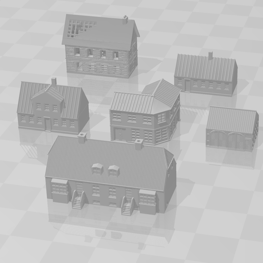 🏘️ 7 different samall houses 1 for 2-4mm WG an t-scale・ 3D File for 3D ...