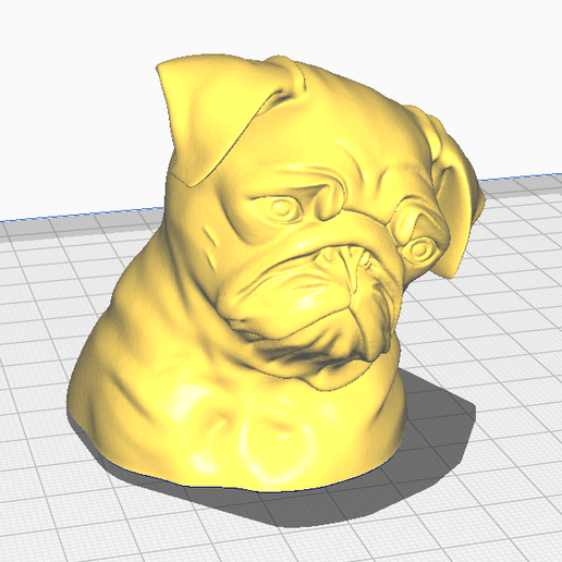 🐶 Pug dog head・ STL File for 3D printing・Cults