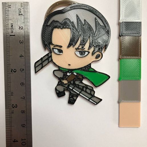 🗝️ Levi Ackerman 6-color keychain・ 3D File for 3D printing・Cults