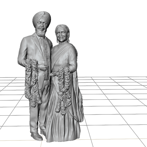 🧑‍🤝‍🧑 Sikh Couple Model・ OBJ File for 3D printing・Cults
