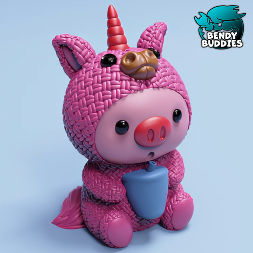 🦄 Piggy Unicorn Costume / Cute Knitted Beast Model / Collectible ...