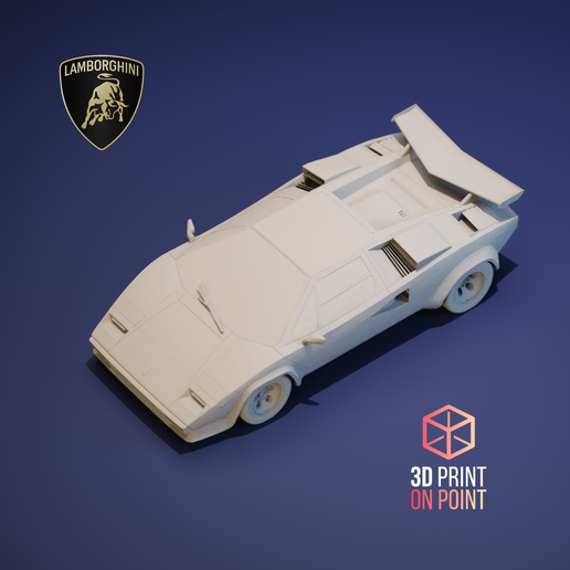 🚗 LAMBORGHINI COUNTACH VINTAGE - 3D MODEL・ STL File for 3D printing・Cults