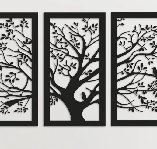 STL file Triptych Tree Painting 🌳 ・3D printable model to download・Cults