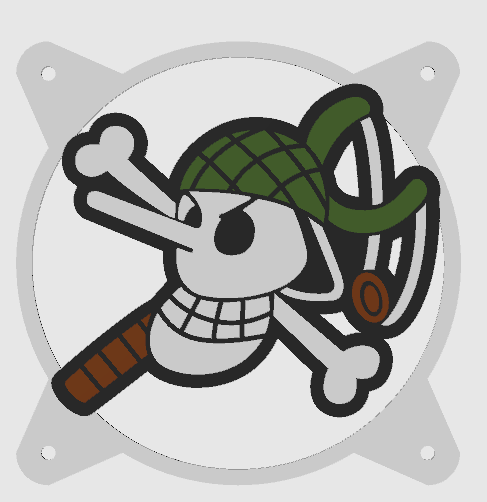 🆒 usopp flag one piece – Multicolor AMS Ready | 120mm Anime PC Mod・ STL ...