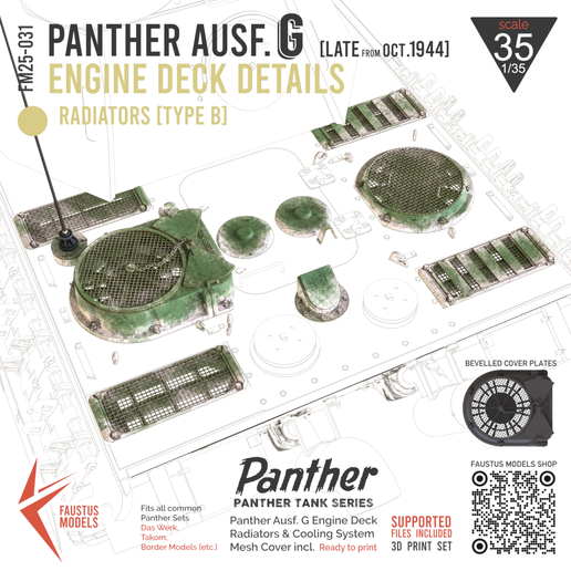 🪖 Panther G Late Engine Details Type B FM25-031・ 3D File for 3D ...