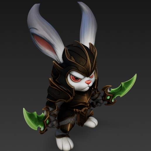 🎲 DnD Dark Bunny Assassin - Chibi Dual-Blade Rogue Miniature・ STL File ...