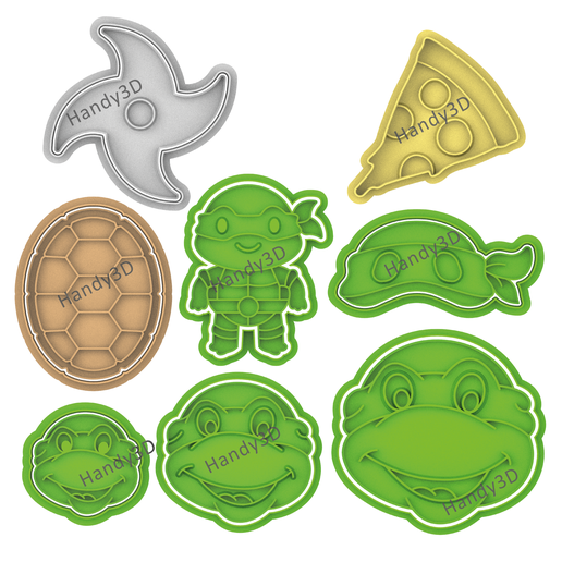 STL file Teenage Mutant Ninja Turtles cookie cutters pack x 8 🥷 ・3D ...