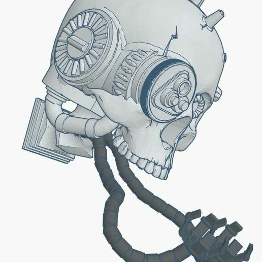 💀 Serviborg Skull Wall Mount・ STL File for ・Cults