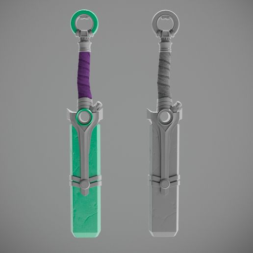 STL file Ekko Sword Key Ring 🗡️ ・3D printable model to download・Cults