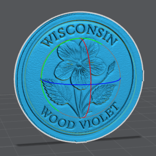💐 Wisconsin state flower wood violet coin token wall art・ STL File for ...