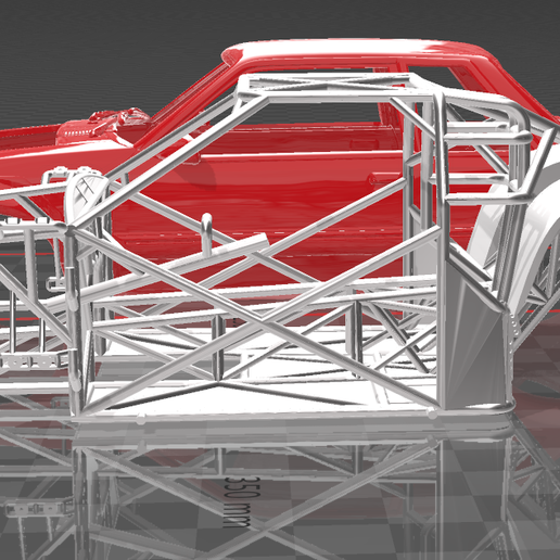 🐎 Foxbody mustang double frame rail outlaw drag chassis 1/25 scale・ STL ...