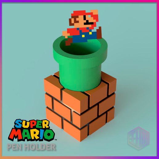 STL file SUPER MARIO PEN HOLDER 🖊️ ・3D printing template to download・Cults