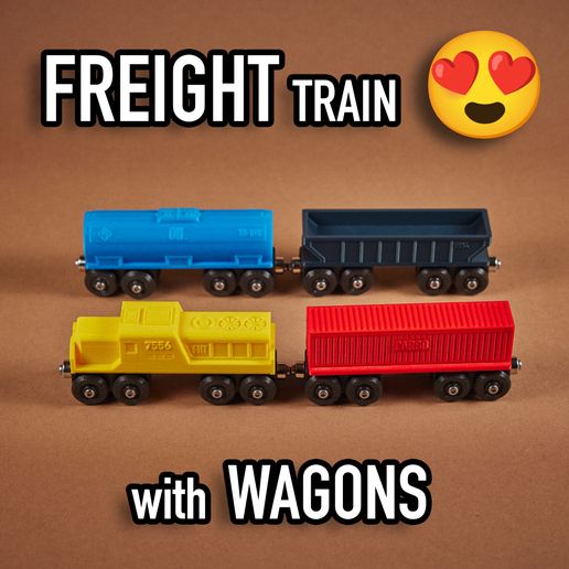 🚆 FHT Freight Toy Train Kit with wagons BRIO IKEA compatible・ STL File ...