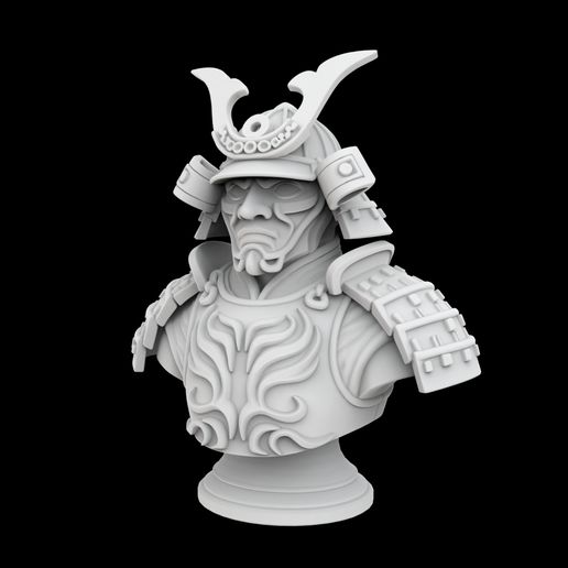 🗡️ Warrior Samurai Bust 3D Printable Model・ STL File for 3D printing・Cults