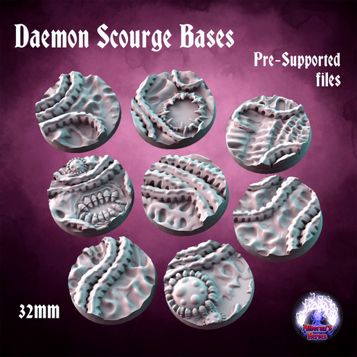 🎲 Daemon Scourge Bases - 32mm・ 3D File for 3D printing・Cults