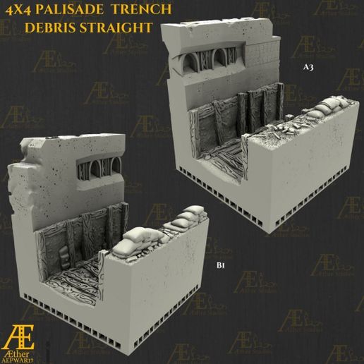 🎲 AEPWAR17 - War Palisades・ 3D File for 3D printing・Cults