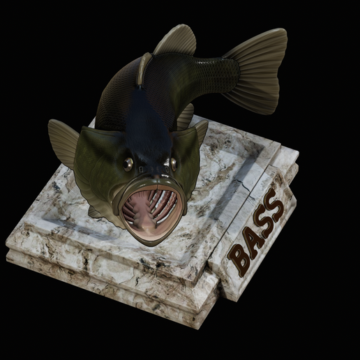 🐠 fish Largemouth Bass / Micropterus salmoides trophy statue detailed ...