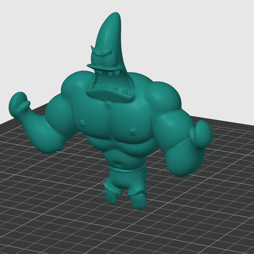 ⭐ muscular Patrick Star 3d Model Remix・ STL File for 3D printing・Cults