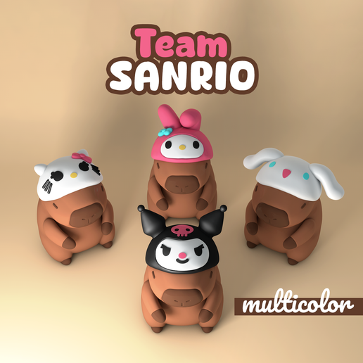 🗿 Team Sanrio-Capybara Multicolor・ 3D File for 3D printing・Cults