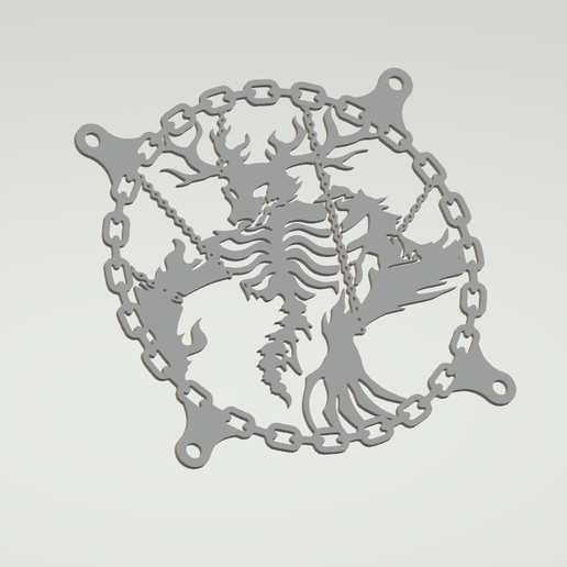 STL file Fan Grill 120mm / 120 Demon in chains ⛓️ ・3D print design to ...