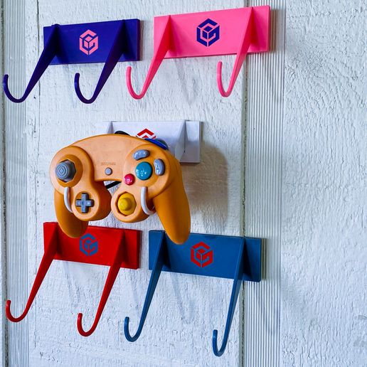 🎲 Gamecube Controller Wall Mount - Multicolor Logo & No Logo・ STL File for ・Cults