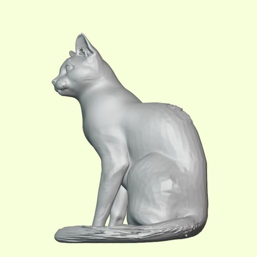 🐱 Calico Cat Sitting・ STL File for 3D printing・Cults