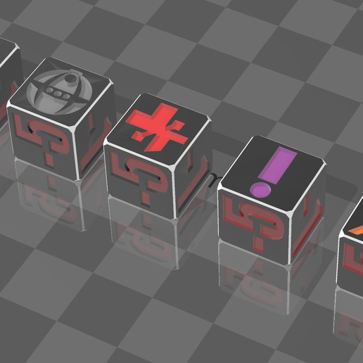 🎲 Damage Token and Keyword Symbol Dice・ STL File for 3D printing・Cults