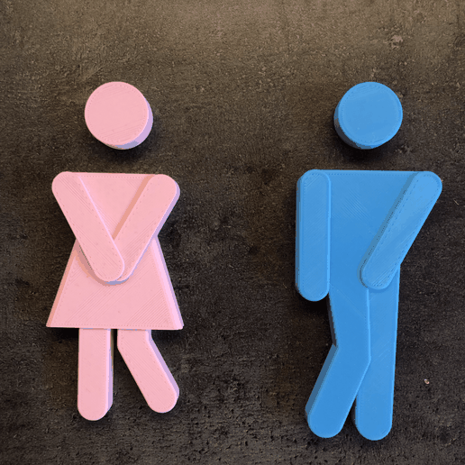 Toilet sign 🚻・Free STL File for ・Cults