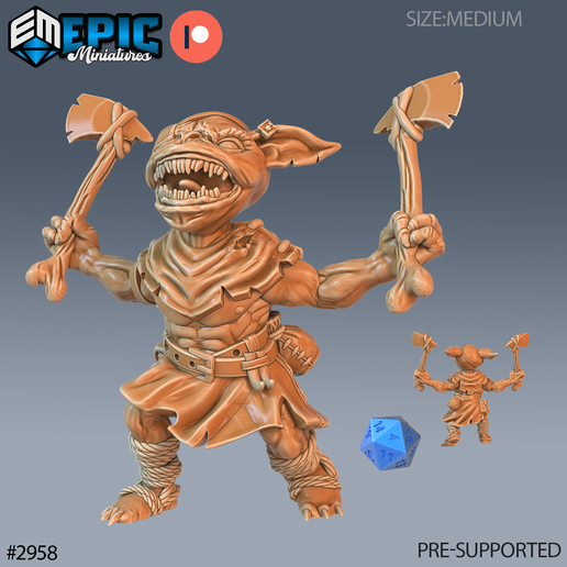3D file Goblin Warrior Rage ‧ DnD Miniature ‧ Tabletop Miniatures ...