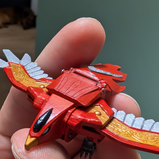 3D printable Zeo Red Eagle Zord • made with Anycubic Mono 2・Cults