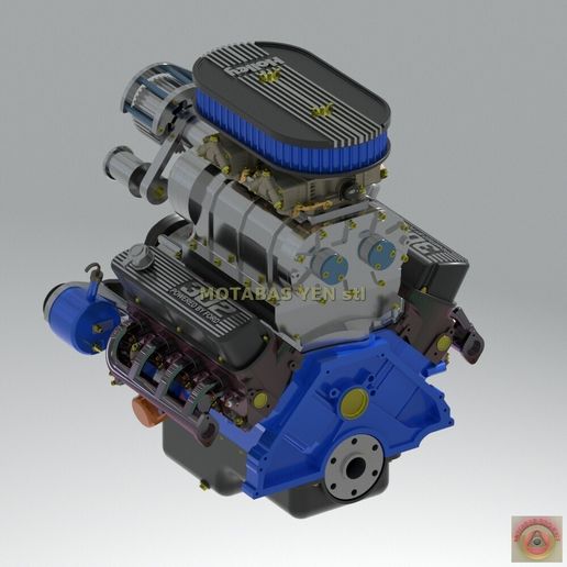 🚙 FORD 289 / 302 SPEEDMASTER SUPERCHARGER - ENGINE・ STL File for 3D ...