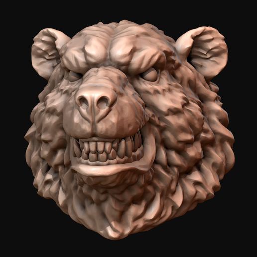 🐻 Bear Head stylized・ STL File for ・Cults