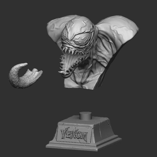 Download STL file Venom Bust - Marvel 3D print model • 3D printer object • Cults