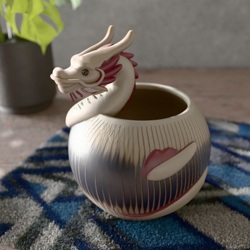 🐉 Dragon Pot・ STL File for 3D printing・Cults