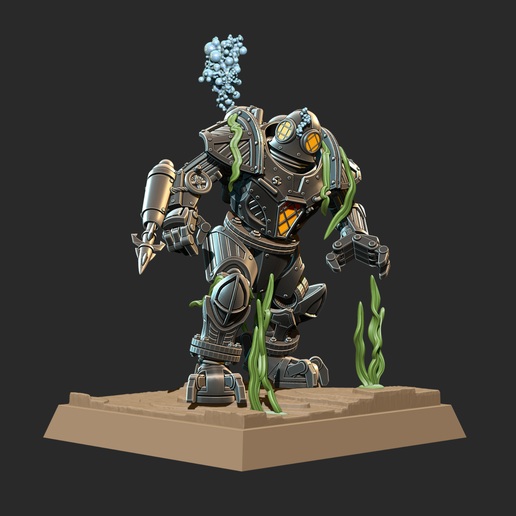 👹 Nautical Warforger (subnautical harpoon mecha golem)・ 3D File for 3D ...