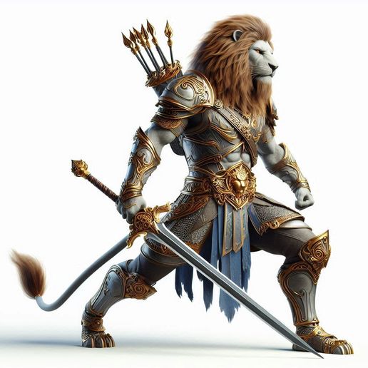 🦁 Warrior Lion Man 3D Print – Brave Mythical Showpiece・ STL File for 3D ...