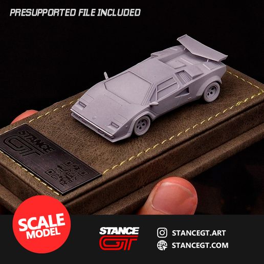 🚗 Lamborghini Countach | SCALED | Scale model kit car・ STL File for 3D ...