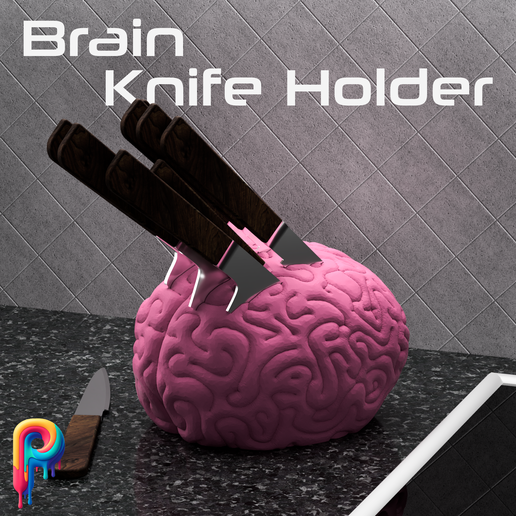 3MF file Brain Knife Holder by Polymeria 🧠 ・3D printing template to ...