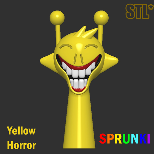 Archivo STL Sprunki Incredibox Yellow Horror STL 3D Character Fanart 🦸 ...