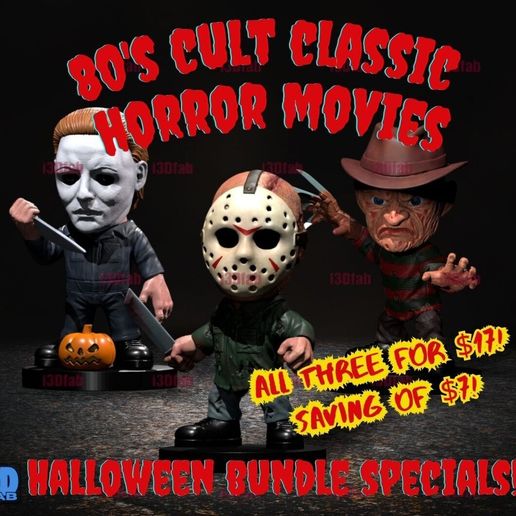 🎃 Chibi Horror Slashers Bundle – STL Files (Myers, Jason, Freddy)・ 3D ...