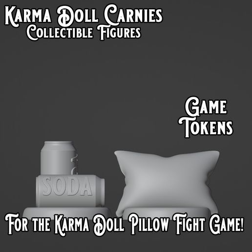 🥫 Karma Doll Pillow Fight Game Token: Pillow & Soda Tokens・ 3D File for ...