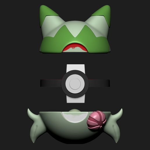 🐉 Pokemon Sprigatito Floragato Meowscarada Pokeball・ STL File for 3D ...