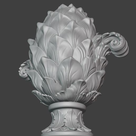 🏛️ Architectural Artichoke Finial 3D Model - Classical Ornament for 3D ...