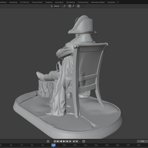 📁 Napoleon Bonaparte Seated Miniature STL - Historical Figure for 3D ...