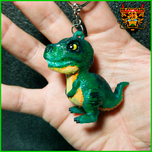 🗝️ Llaverito T Rex chibi・Archivo OBJ para Impresión 3D・Cults