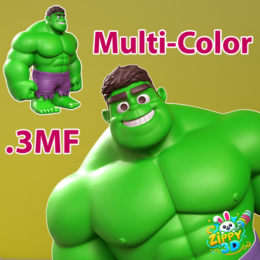👹 Халк Миниатюра Zippy 3D・Бесплатный 3D для 3D-печать・Cults