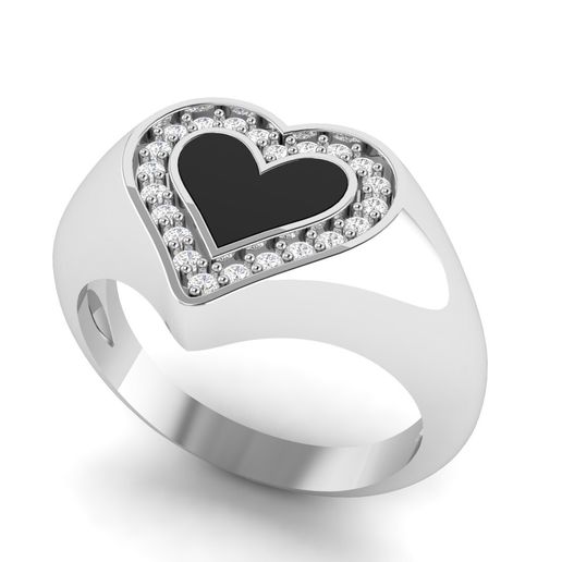STL file Heart Enamel Ring 💜 (OBJ)・3D printing design to download・Cults