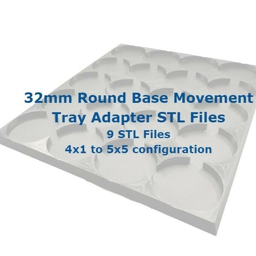 3D file 32mm Round Base Movement Tray Adapters - Old World & Kings of ...